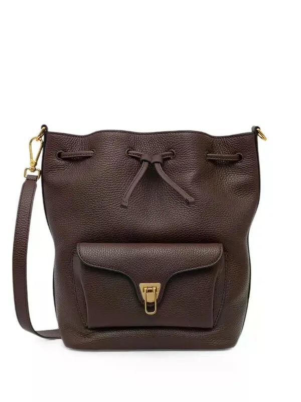 COCCINELLE Medium Beat Generation Pebbled-leather Drawstring Bucket Bag