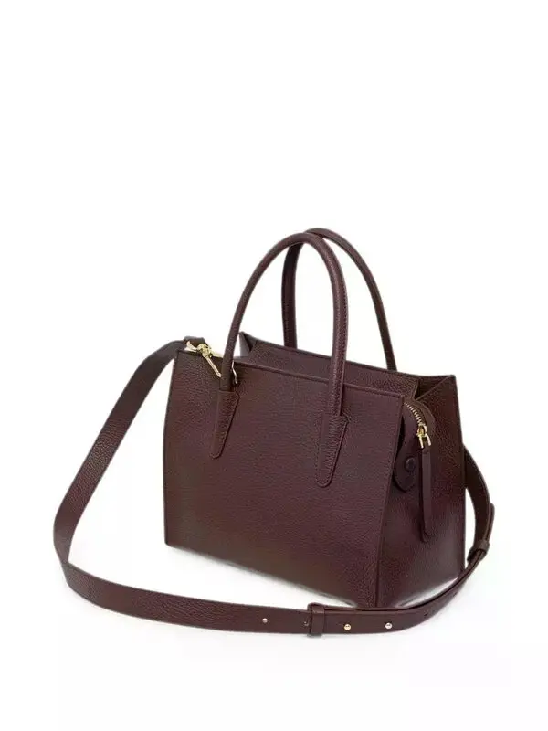 COCCINELLE Logo-perforated Grained-leather Tote Bag