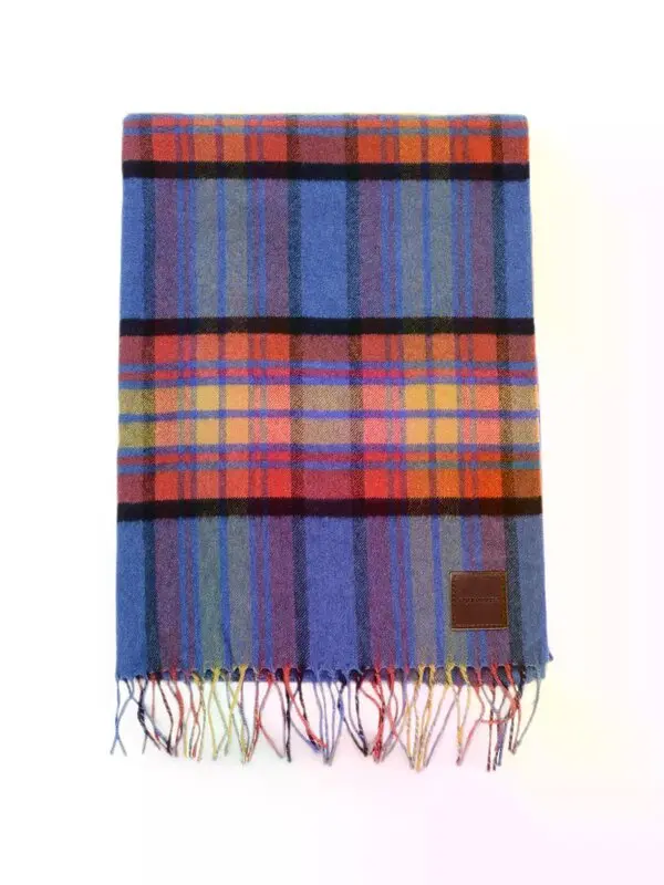 Dsquared2 Tartan-check Fringed-trim Scarf - Blue
