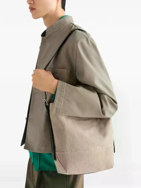 LEMAIRE Small Belted Tote Bag In Heavy Eco Cotton Canvas - Neutrals