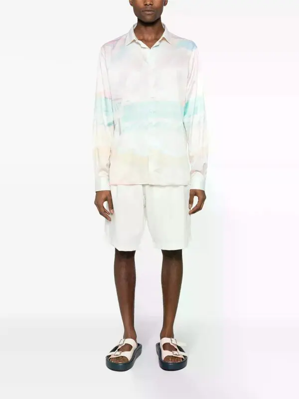 FAMILY FIRST Beach-print Bowling Shirt