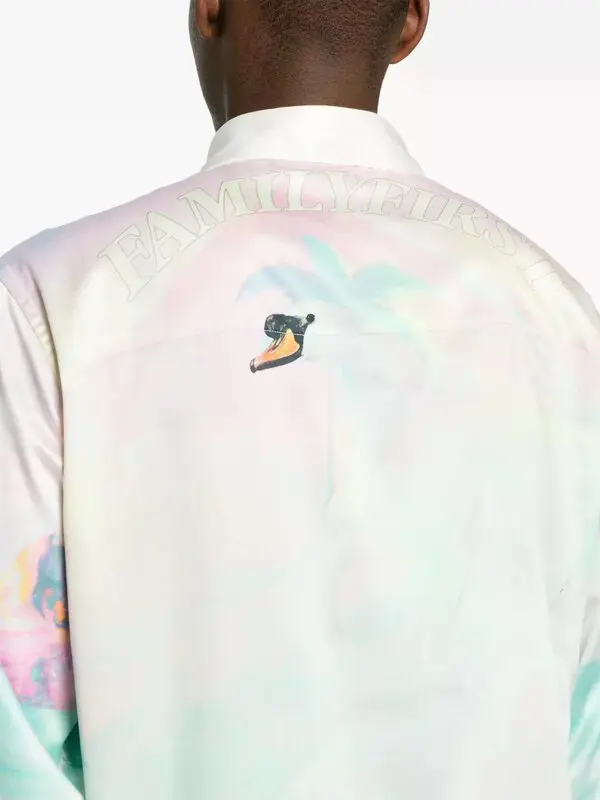 FAMILY FIRST Beach-print Bowling Shirt