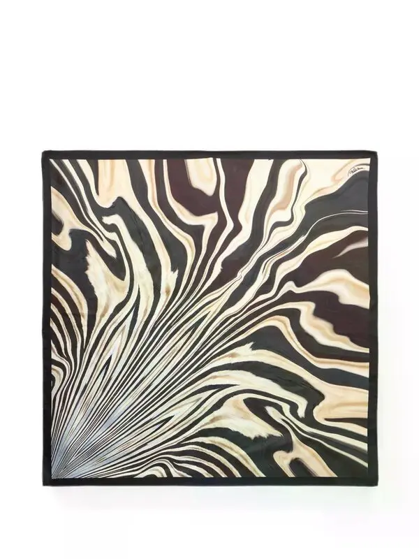 Roberto Cavalli Marble-print Scarf
