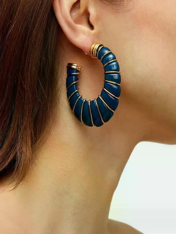Gas Bijoux Cyclades Hoop Earrings - Blue