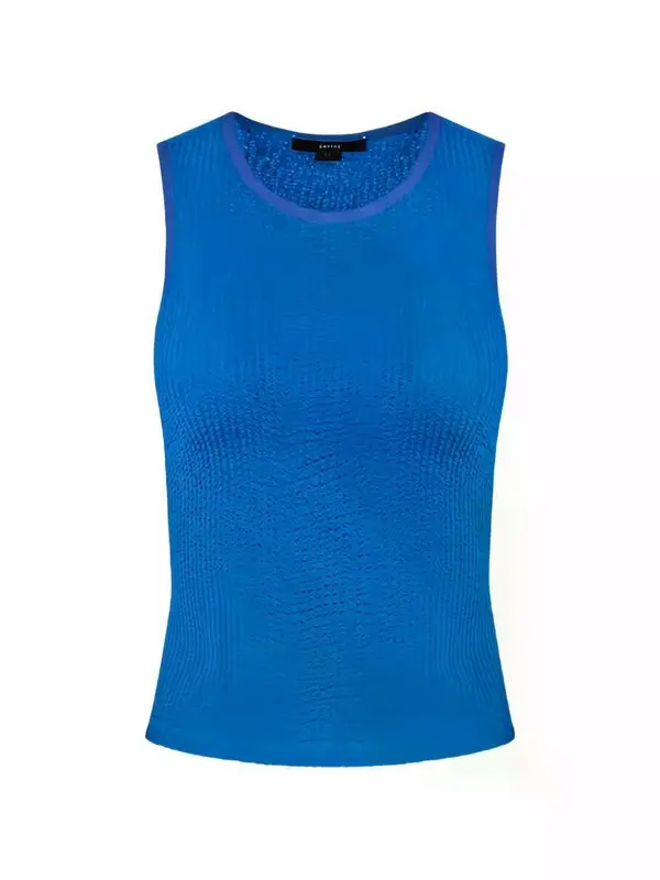Smythe Textured-knit Racerback Tank Top - Blue