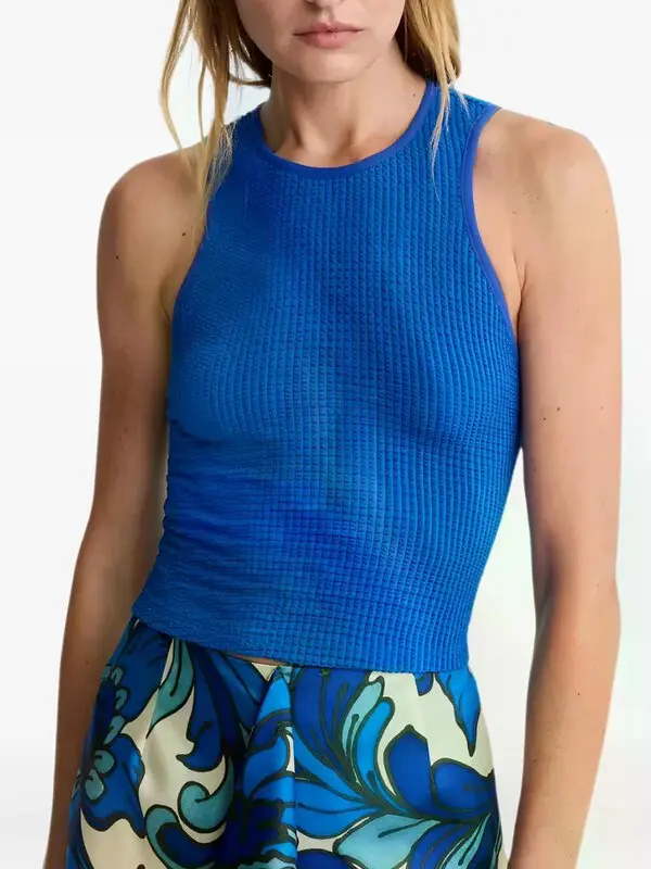 Smythe Textured-knit Racerback Tank Top
