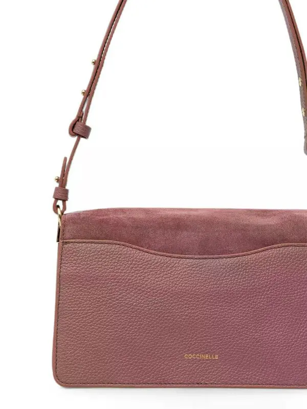 COCCINELLE Suede Leather Shoulder Bag - Red
