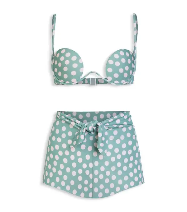 Alaïa Polka-dot High-waist Bikini - Green