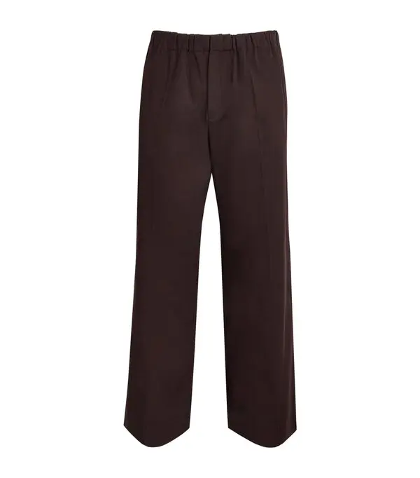 Sandro Alpha Cotton Wide-leg Trousers - Brown