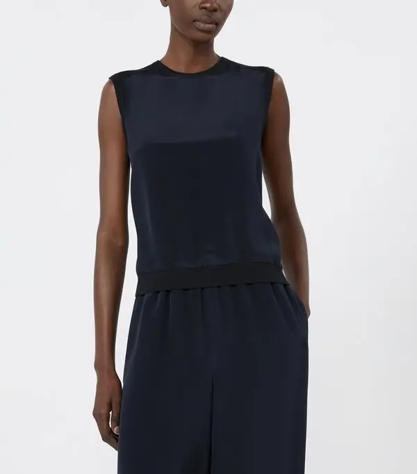 Max Mara Silk-cashmere Tank Top - Navy