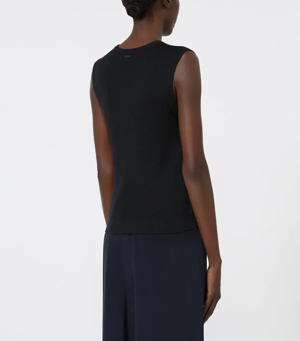 Max Mara Silk-cashmere Tank Top - Navy