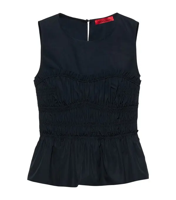 Max & Co. Shirred Sleeveless Top - Black