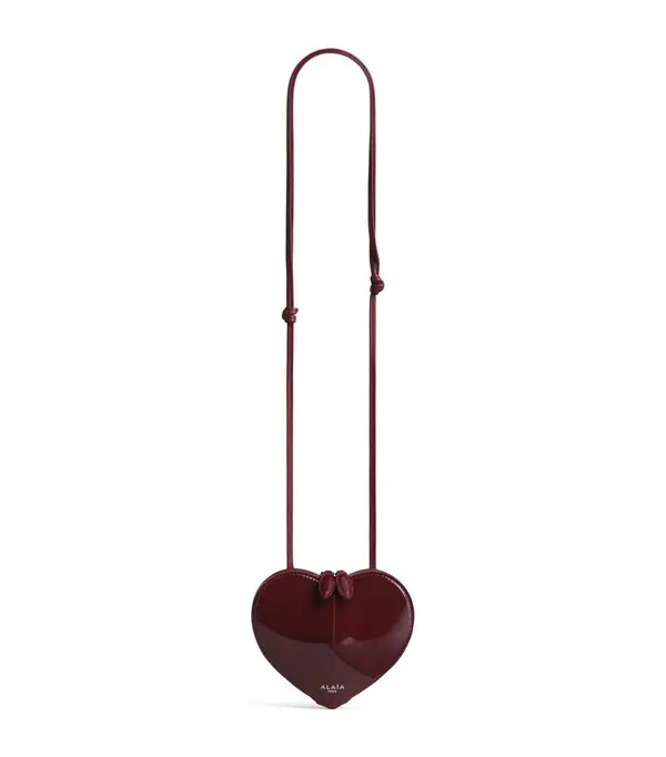 Alaïa Mini Patent Leather Le Coeur Shoulder Bag - Red