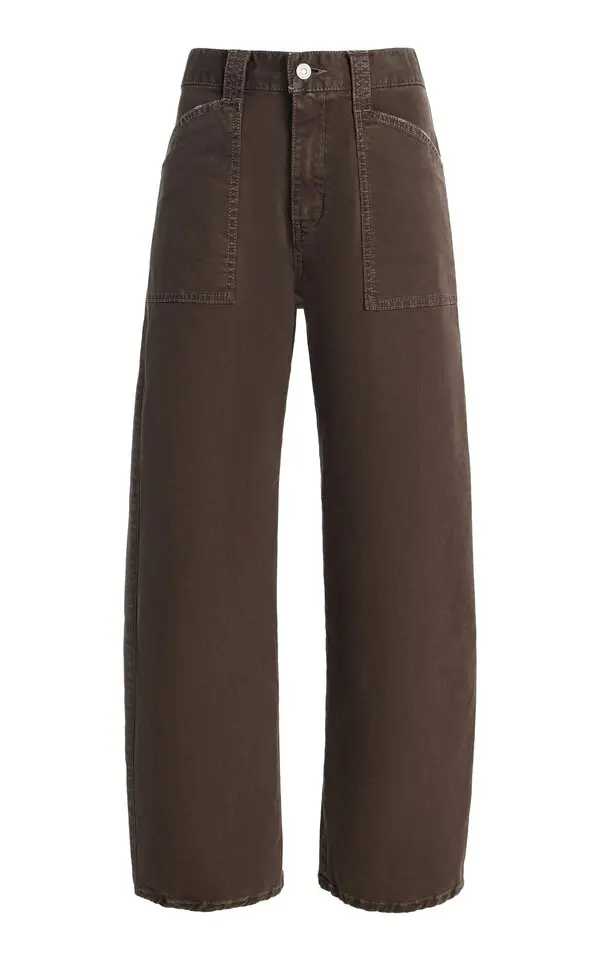 Moussy Vintage Gusset Cotton Cargo Pants - Brown