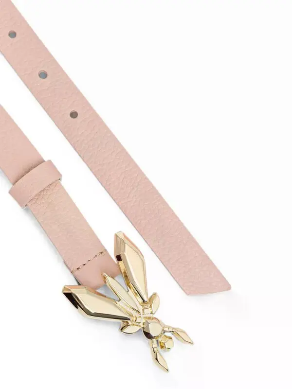 Patrizia Pepe Fly-plaque Pebbled-leather Belt - Pink