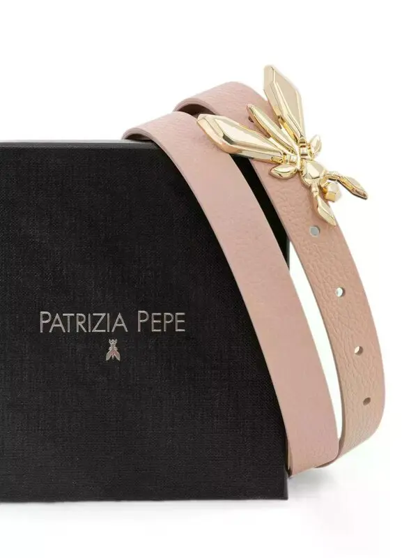 Patrizia Pepe Fly-plaque Pebbled-leather Belt - Pink