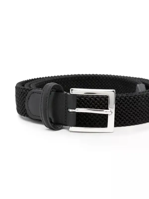 Kiton Braided Leather-trim Belt