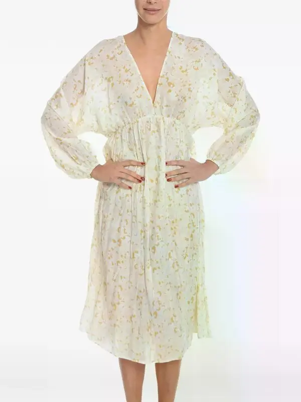 SAMSOE SAMSOE Gertrud Puff-sleeve Midi Dress