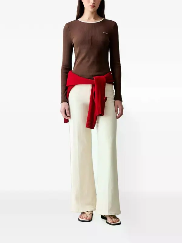 Stine Goya Ribbed Knit Long Sleeve Top