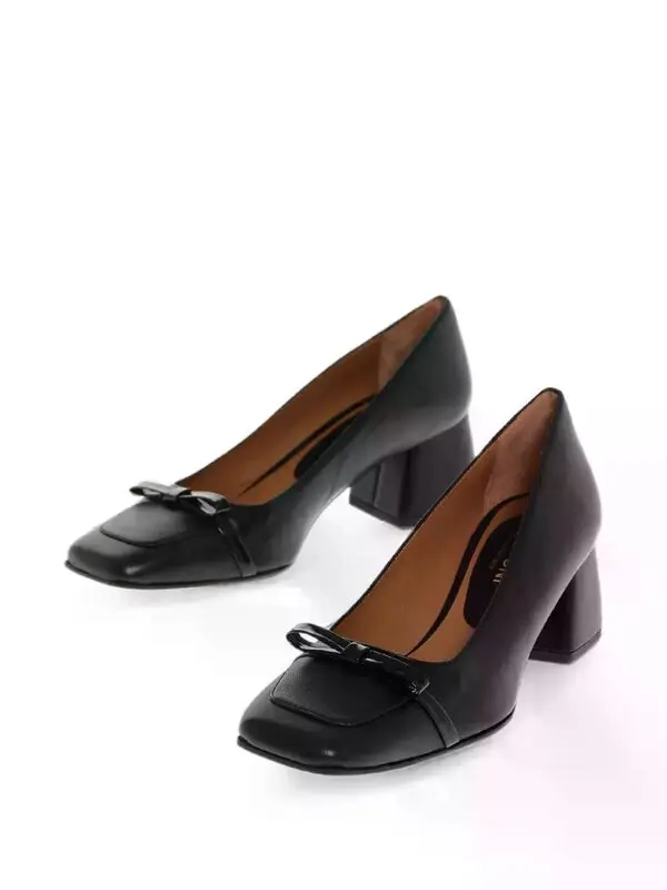 AMEDEO TESTONI Bow Detail Square Toe Pumps