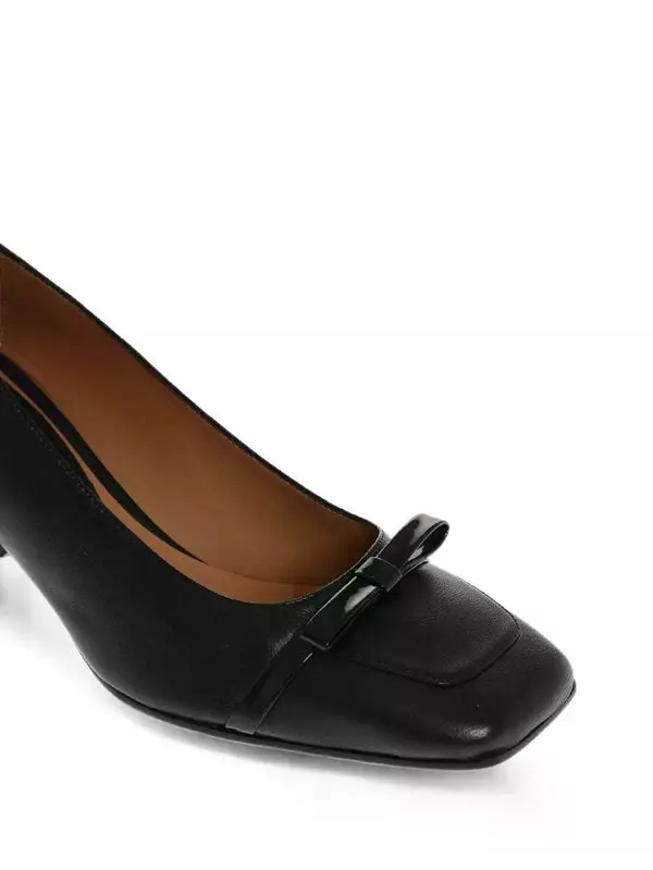 AMEDEO TESTONI Bow Detail Square Toe Pumps