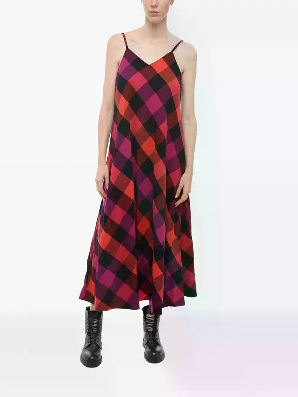 Woolrich Checked-pattern Midi Dress - Red