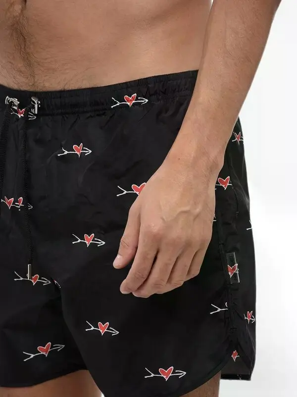 Neil Barrett Cupid-print Drawstring Swim Shorts