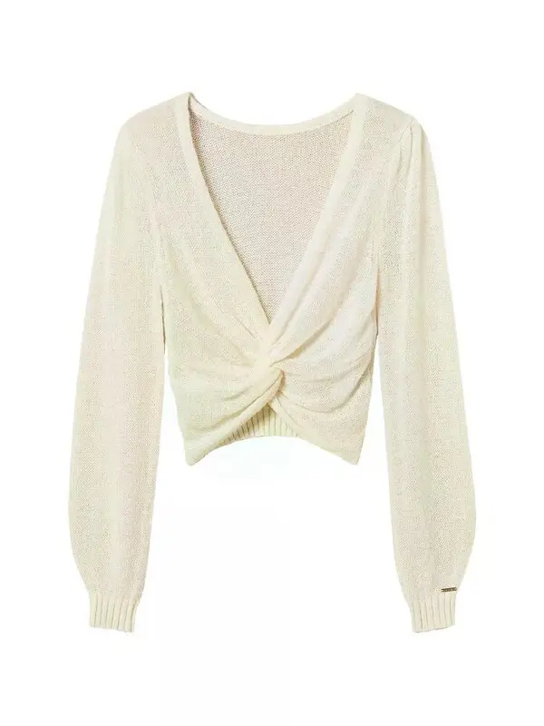 TWINSET Dual-use Knit Shrug With Criss-cross - Neutrals