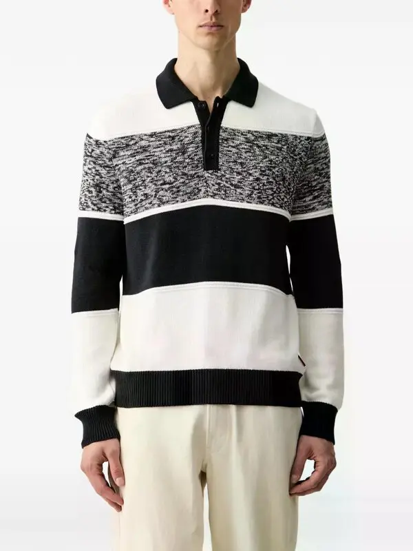 JOOP! Striped-knit Polo Sweater - Blue