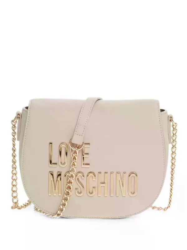 Moschino Love Logo-plaque Saddle Bag - Neutrals