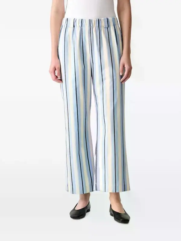 Stine Goya Striped Embroidered Trousers - Blue