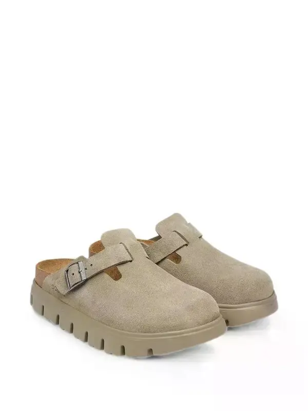 BIRKENSTOCK Boston Chunky Buckle Suede Mules