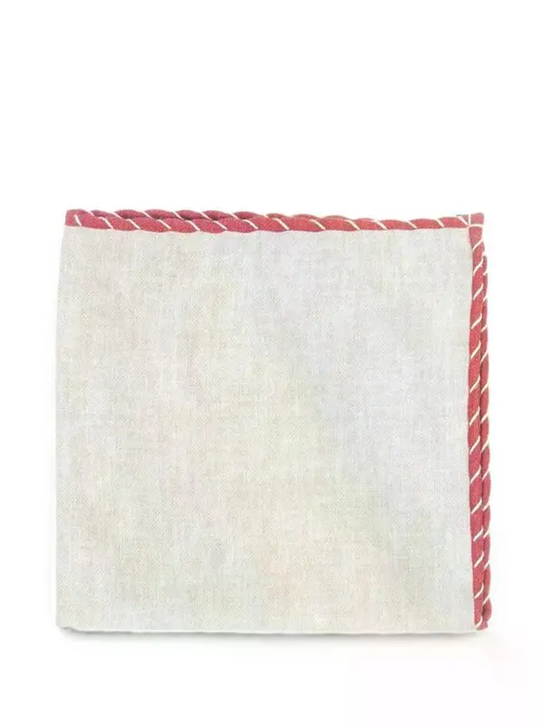 Eleventy Contrast-trim Pocket Square - Neutrals