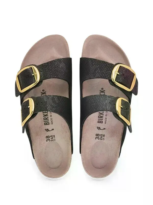 BIRKENSTOCK Arizona Snakeskin-effect Sandals - Black