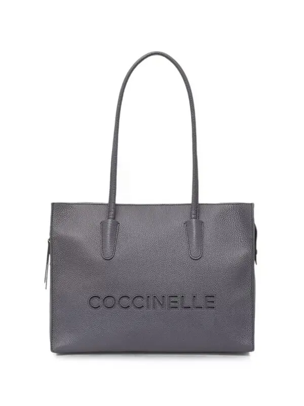 COCCINELLE Medium Myrtha26 Logo-embossed Tote Bag - Grey