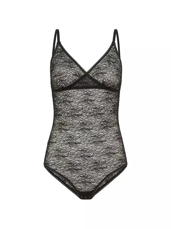 Momoni Tore Lace Bodysuit - Black