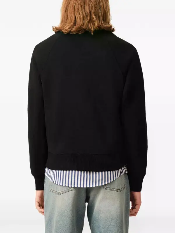 AMI Paris Cotton Zipped Sweatshirt With Embossed De Coeur