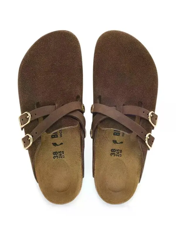 BIRKENSTOCK Blair Buckle-fastening Suede Mules
