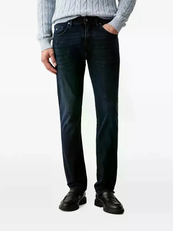 Karl Lagerfeld Logo-patch Whiskered Jeans - Blue