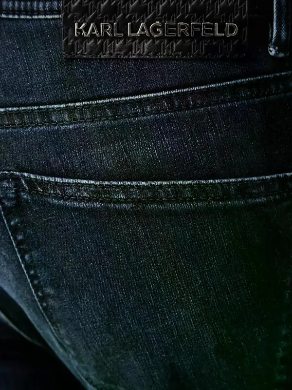 Karl Lagerfeld Logo-patch Whiskered Jeans