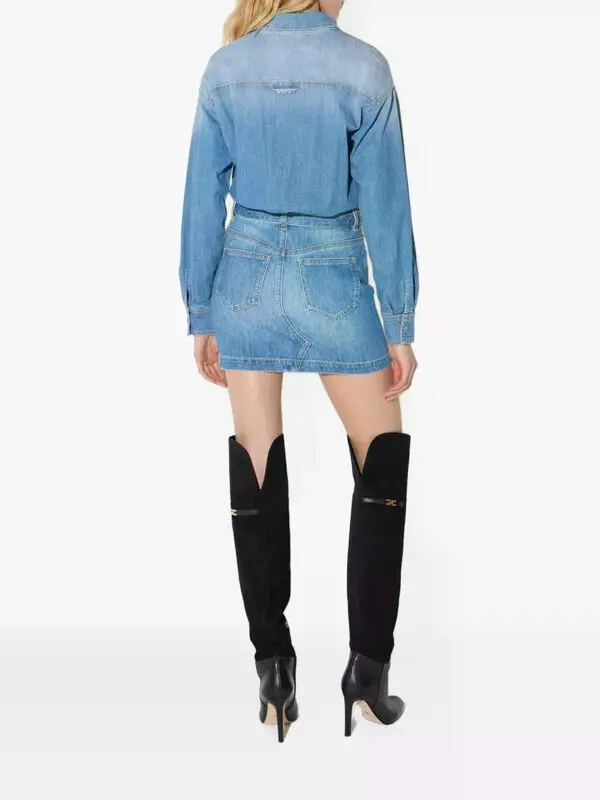 Elisabetta Franchi Denim Mini Dress With Belt