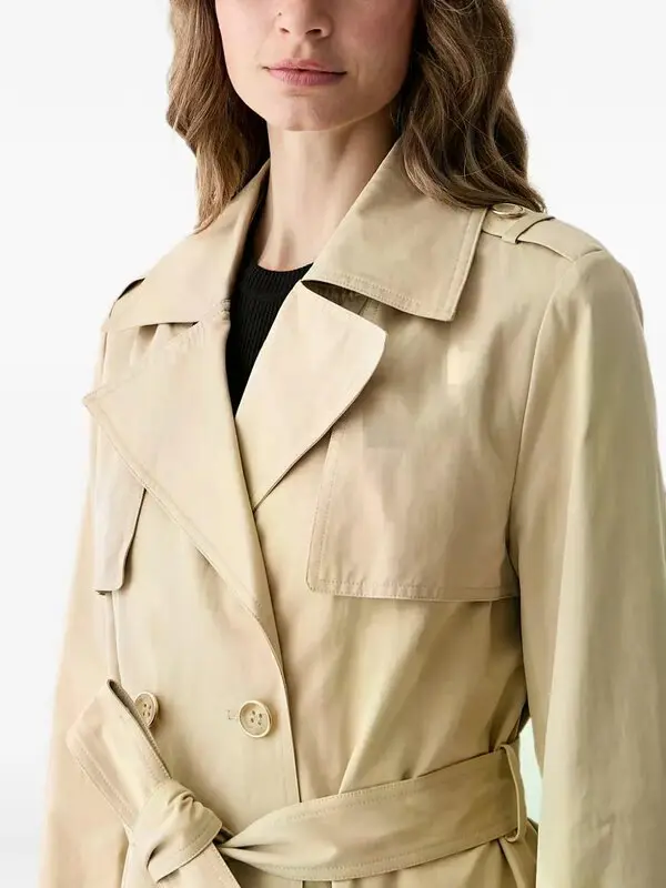 Guess Double-breasted Belted Trench Coat