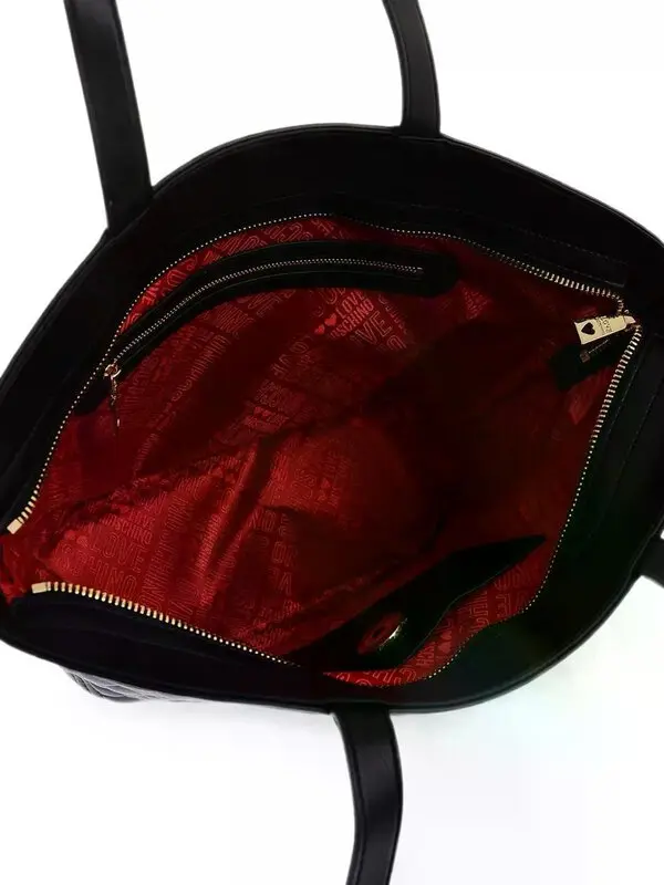 Moschino Quilted Embossed-logo Tote Bag