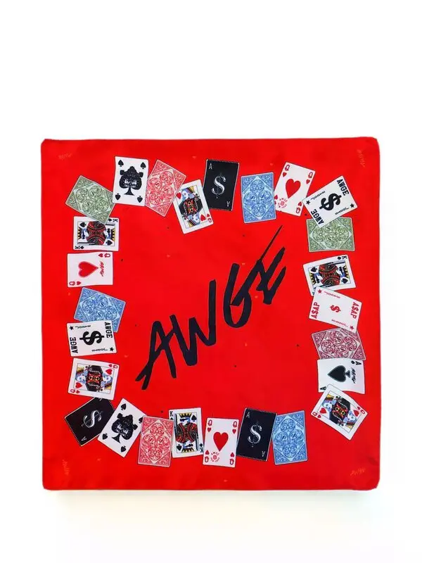 AWGE Cards-print Logo-print Foulard - Red