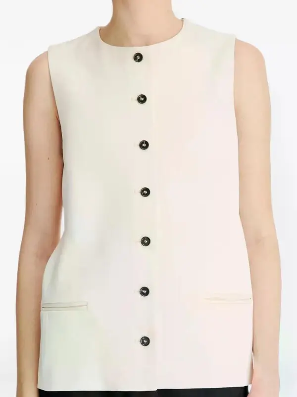 Loulou De Saison Jane Button-front Sleeveless Waistcoat
