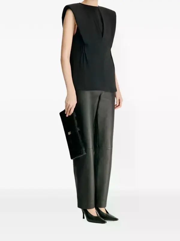 Loulou De Saison Cory Darted Structured-shoulder Blouse