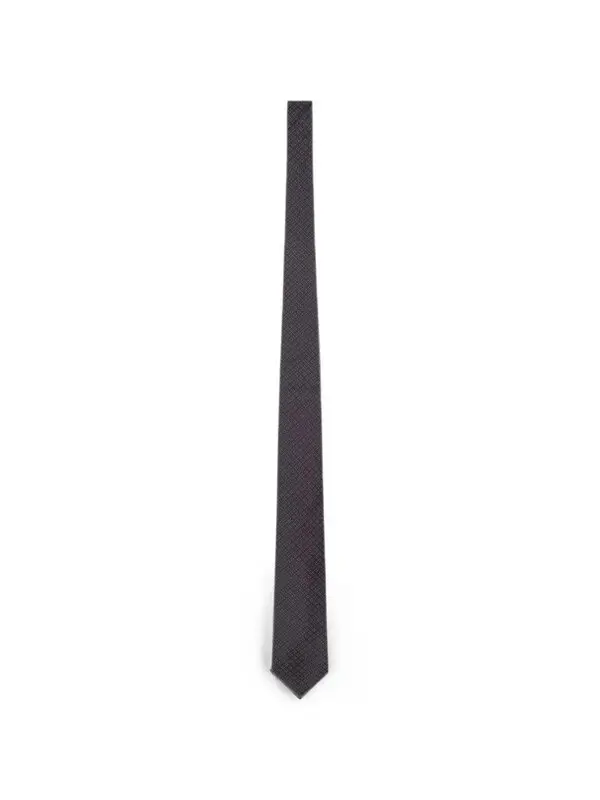 LARDINI Polka-dot Silk Tie - Grey