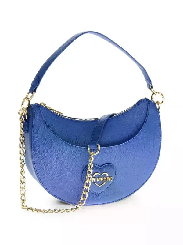 Moschino Saffiano-effect Heart-patch Small Shoulder Bag
