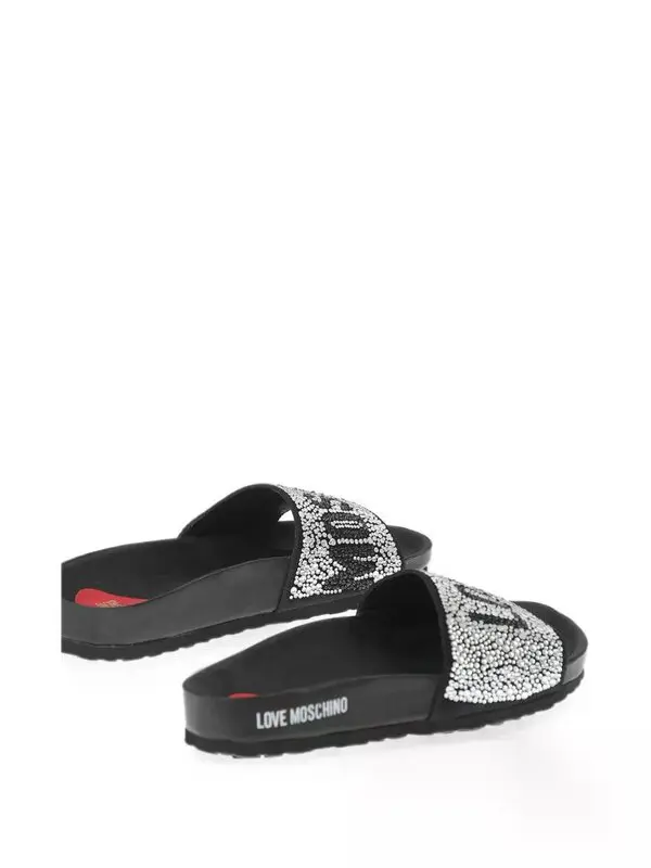 Moschino Rhinestone-embellished Leather Sandals