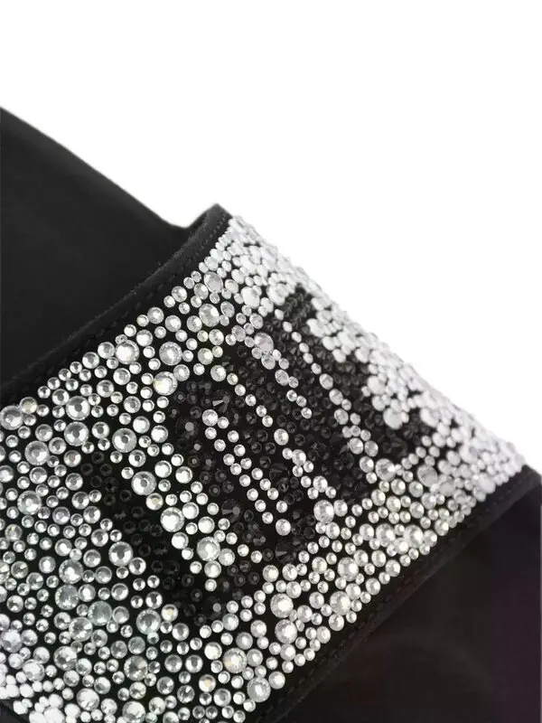 Moschino Rhinestone-embellished Leather Sandals